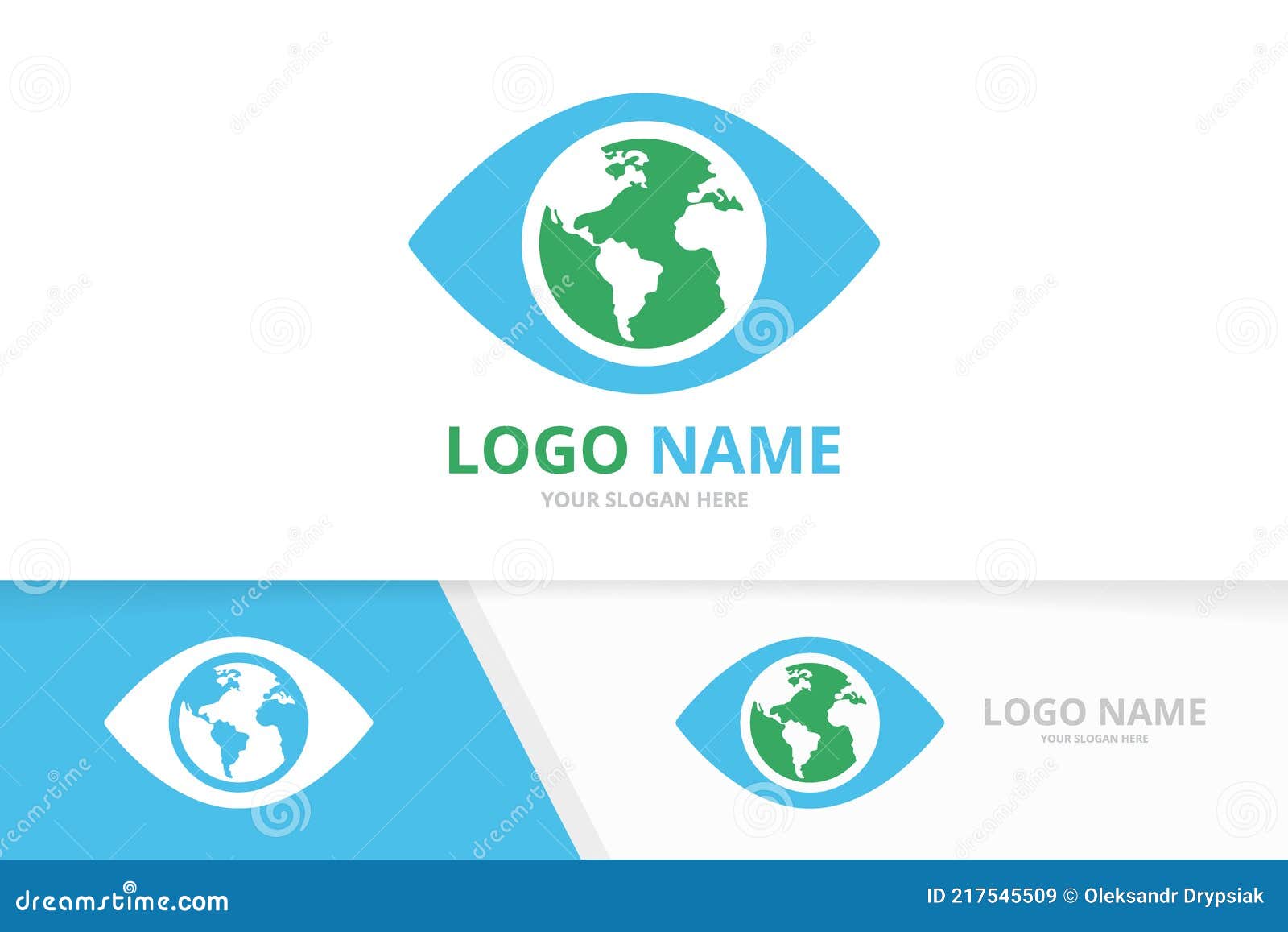 Vector Eye and Earth Logo Combination. Unique World Logotype Design ...