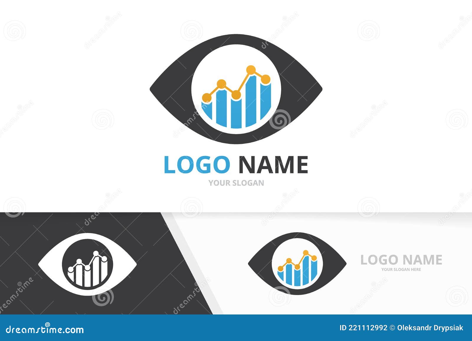 Vector Eye and Graph Logo Combination. Unique Diagram Logotype Design ...
