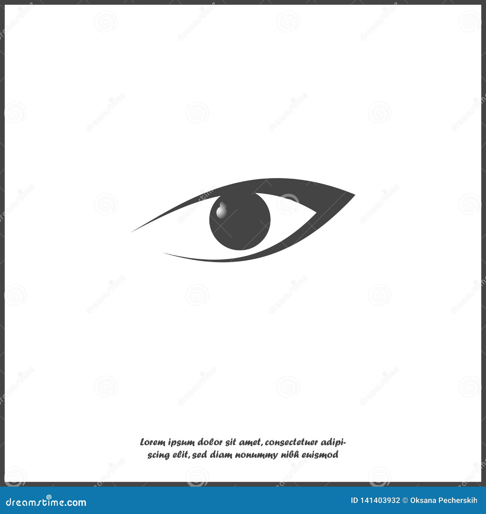 Vector Eye Icon White Isolated Background Stock Vector - Illustration ...