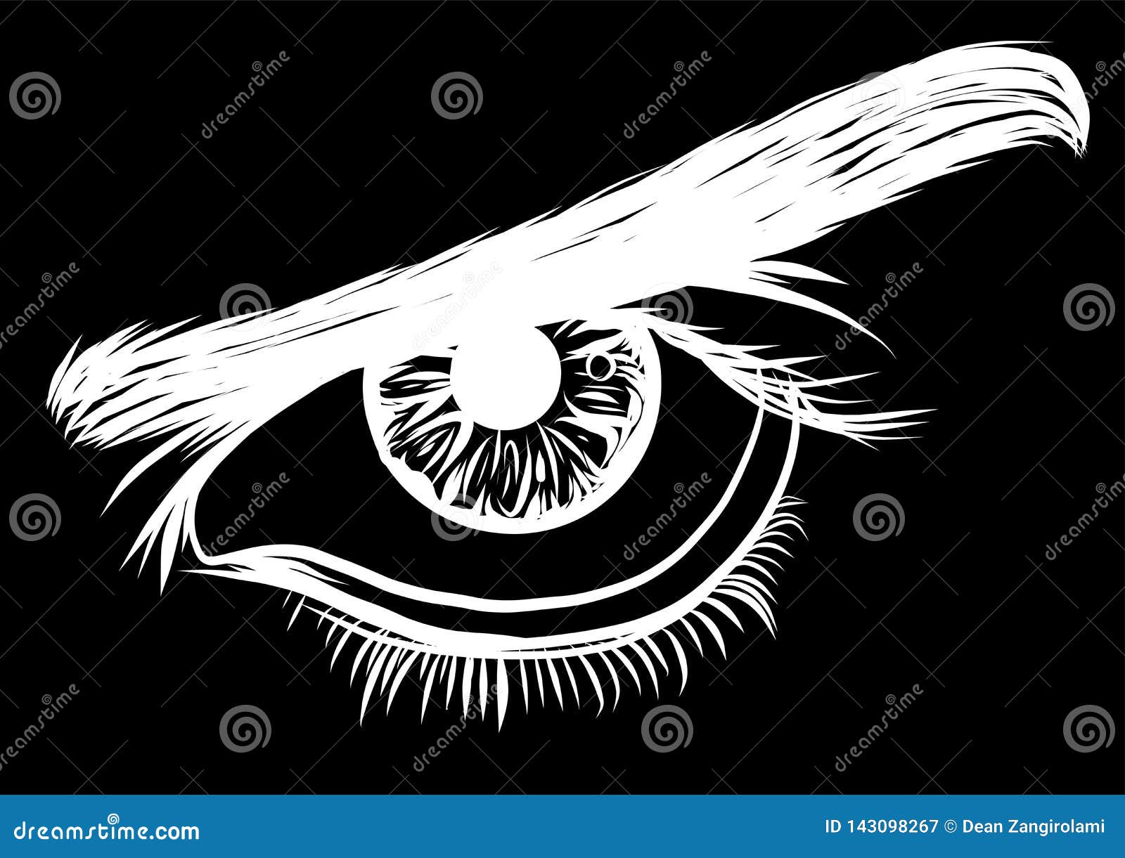 A Vector of a Eye Men on Black Background Stock Vector - Illustration ...