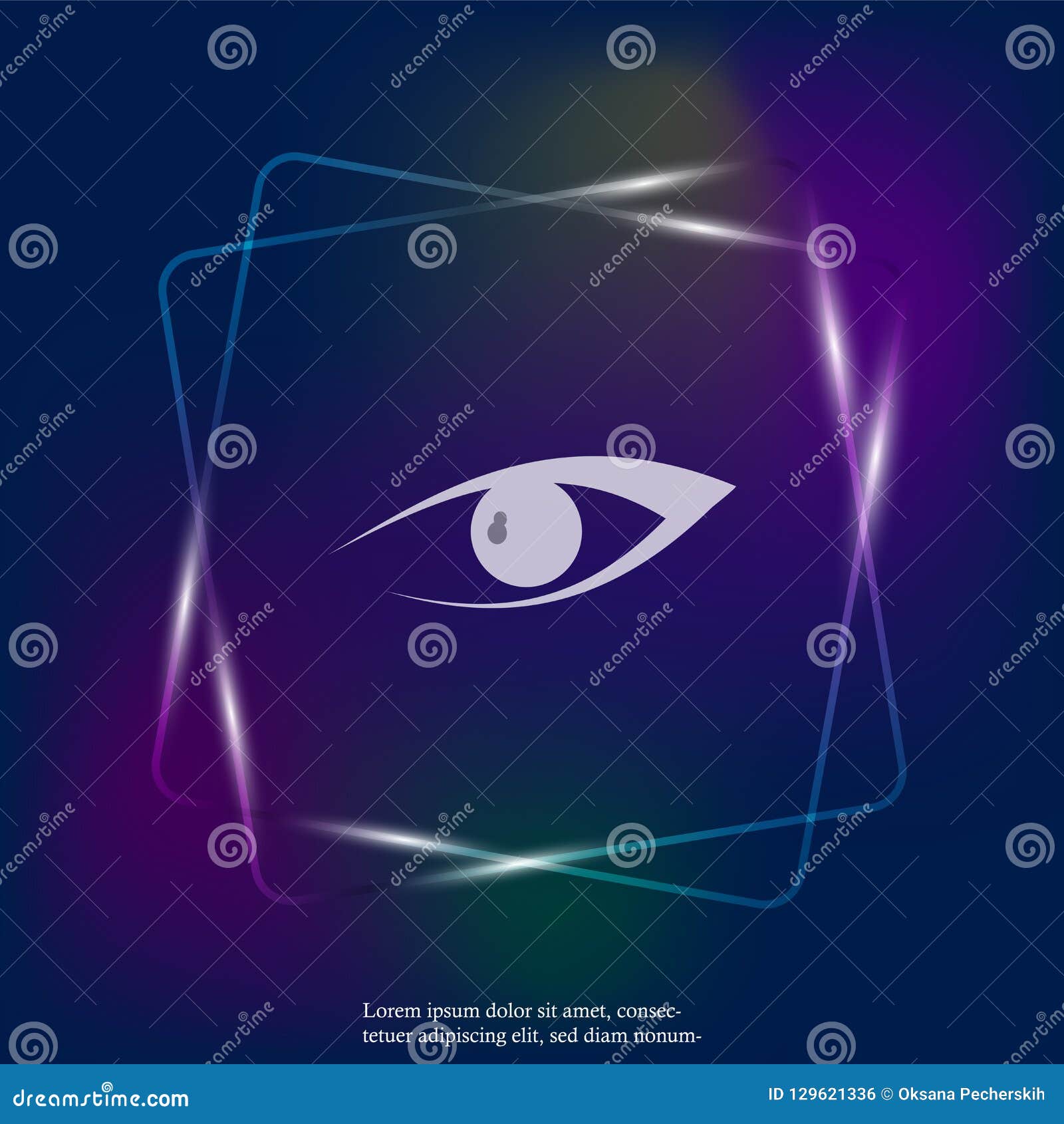Vector Eye Neon Light Icon. Layers Grouped for Easy Editing ...
