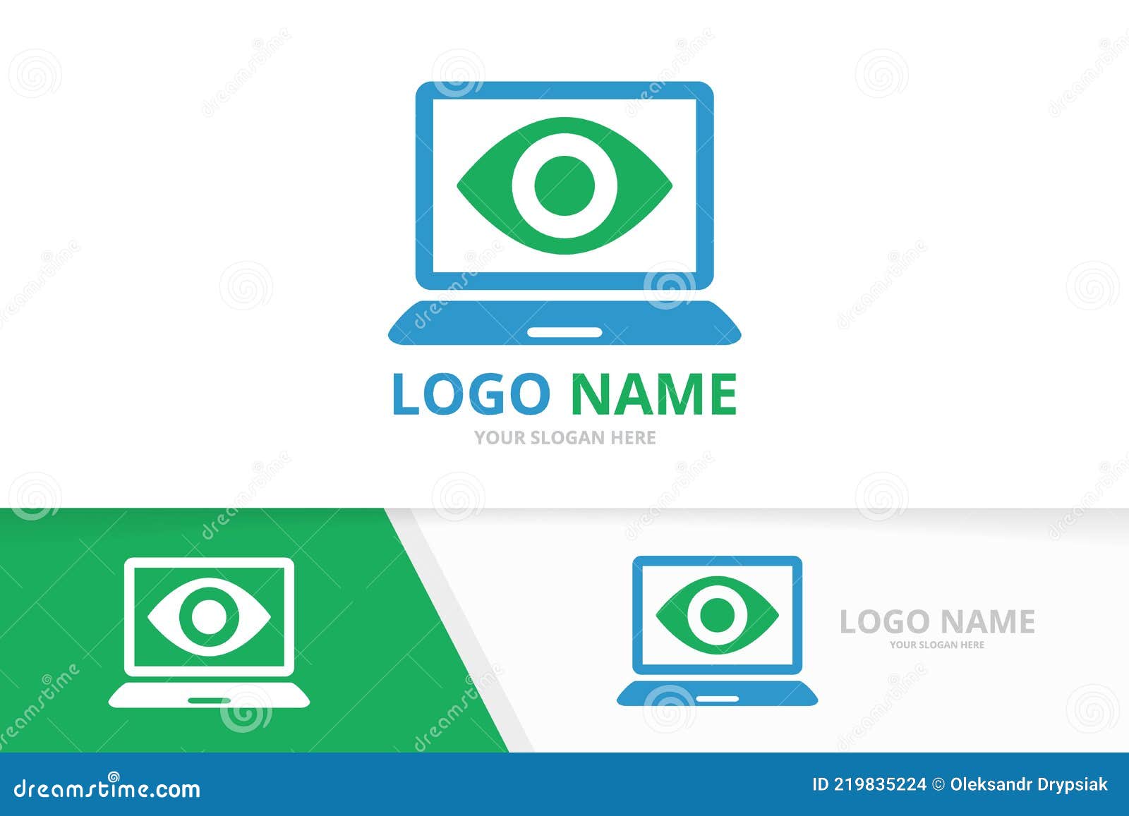 Vector Eye and Notebook Logo Combination. Unique Computer Logotype ...
