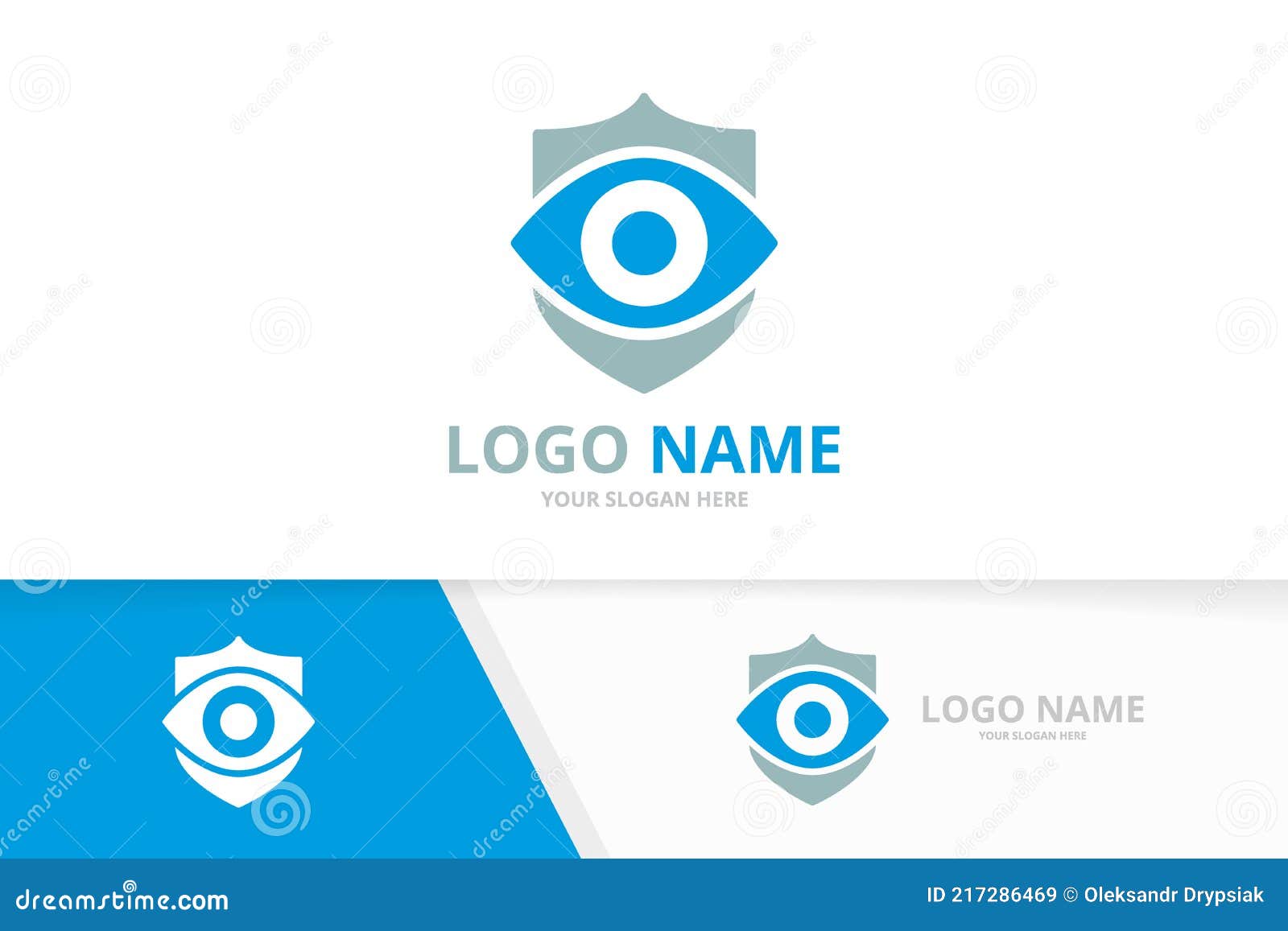 Vector Eye and Shield Logo Combination. Unique Vision and Guard ...