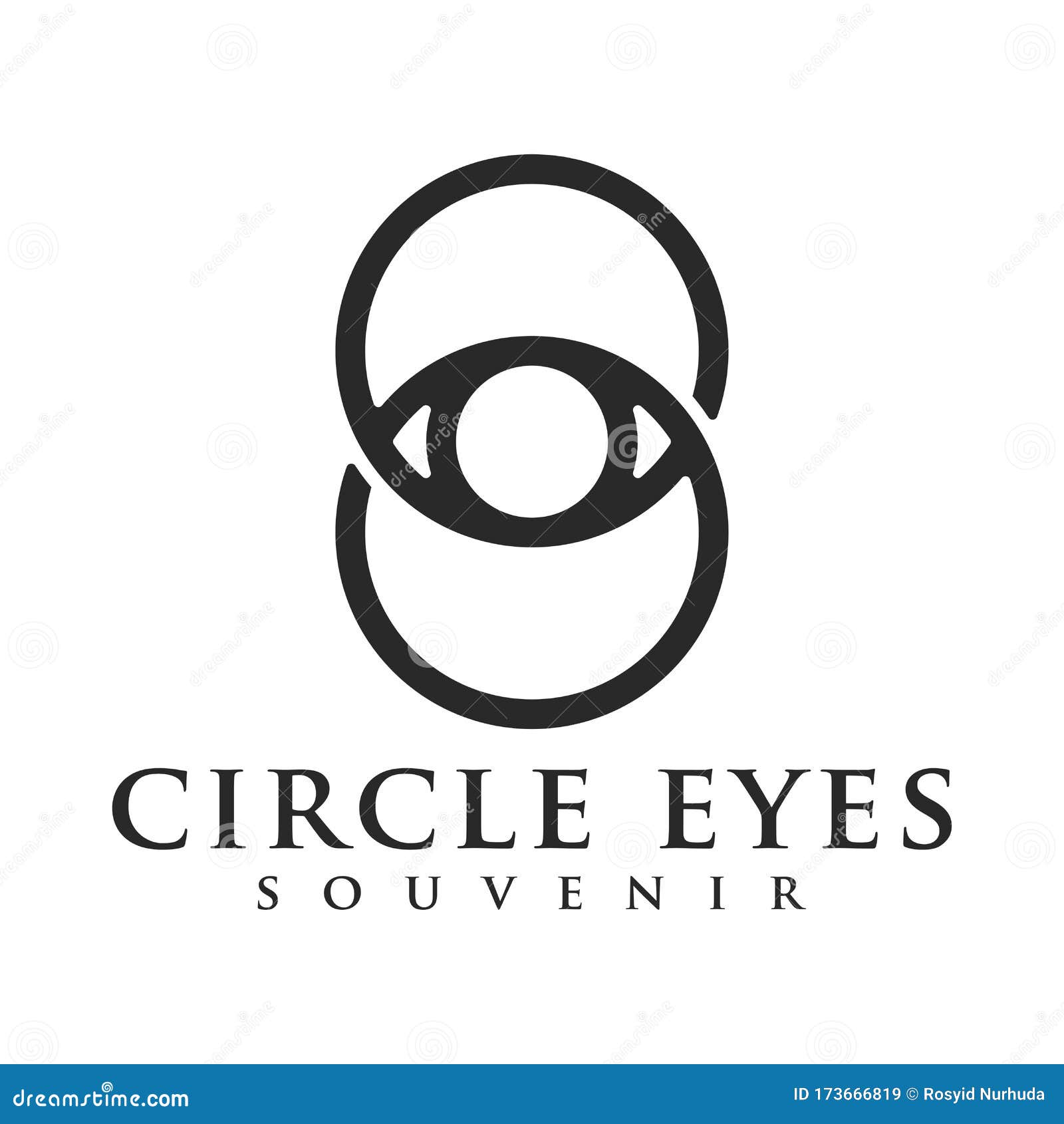 Vector Eyeball Logo Merging of Two Circles Stock Vector - Illustration ...