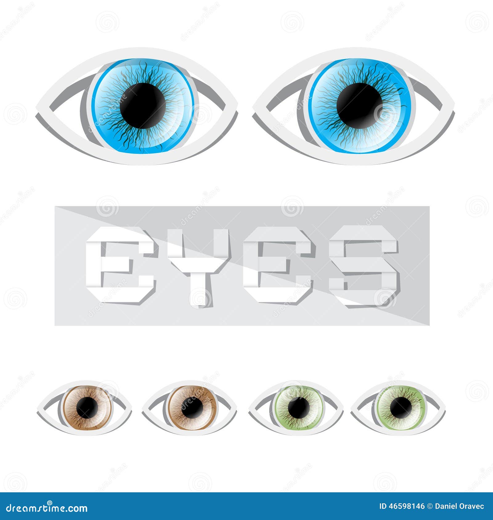 Vector Eyes Set stock vector. Illustration of beauty - 46598146