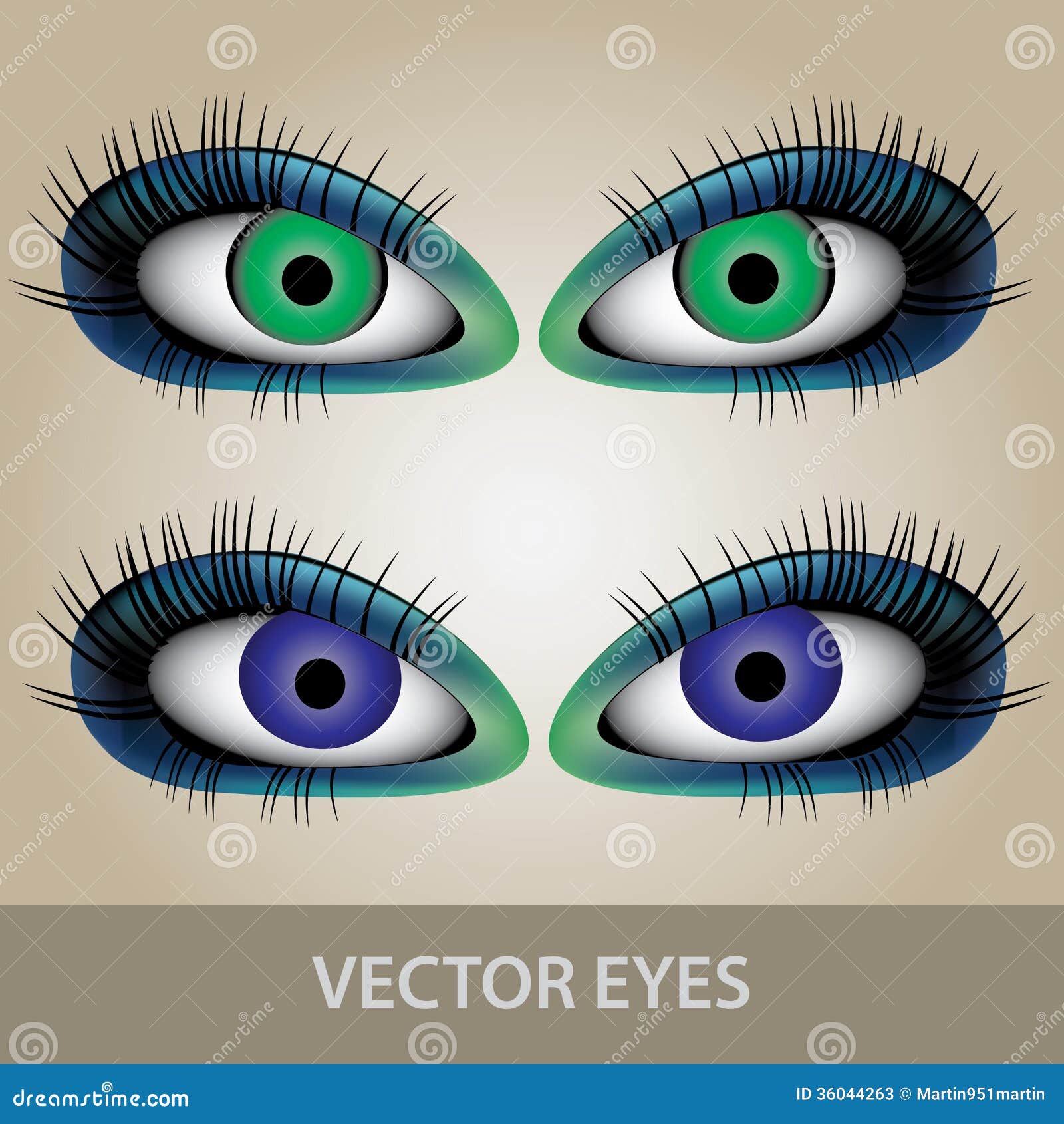 Vector Set Of Eyes With Different Moods And Emotions. | CartoonDealer ...