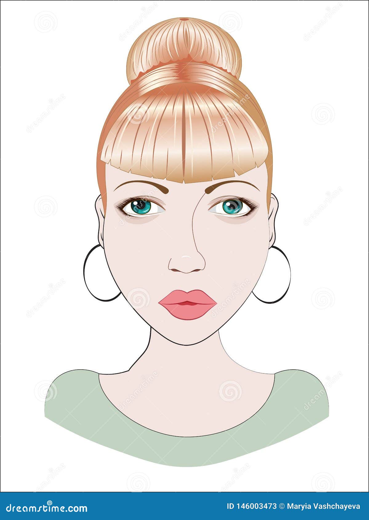Vector girl face stock vector. Illustration of girl - 146003473