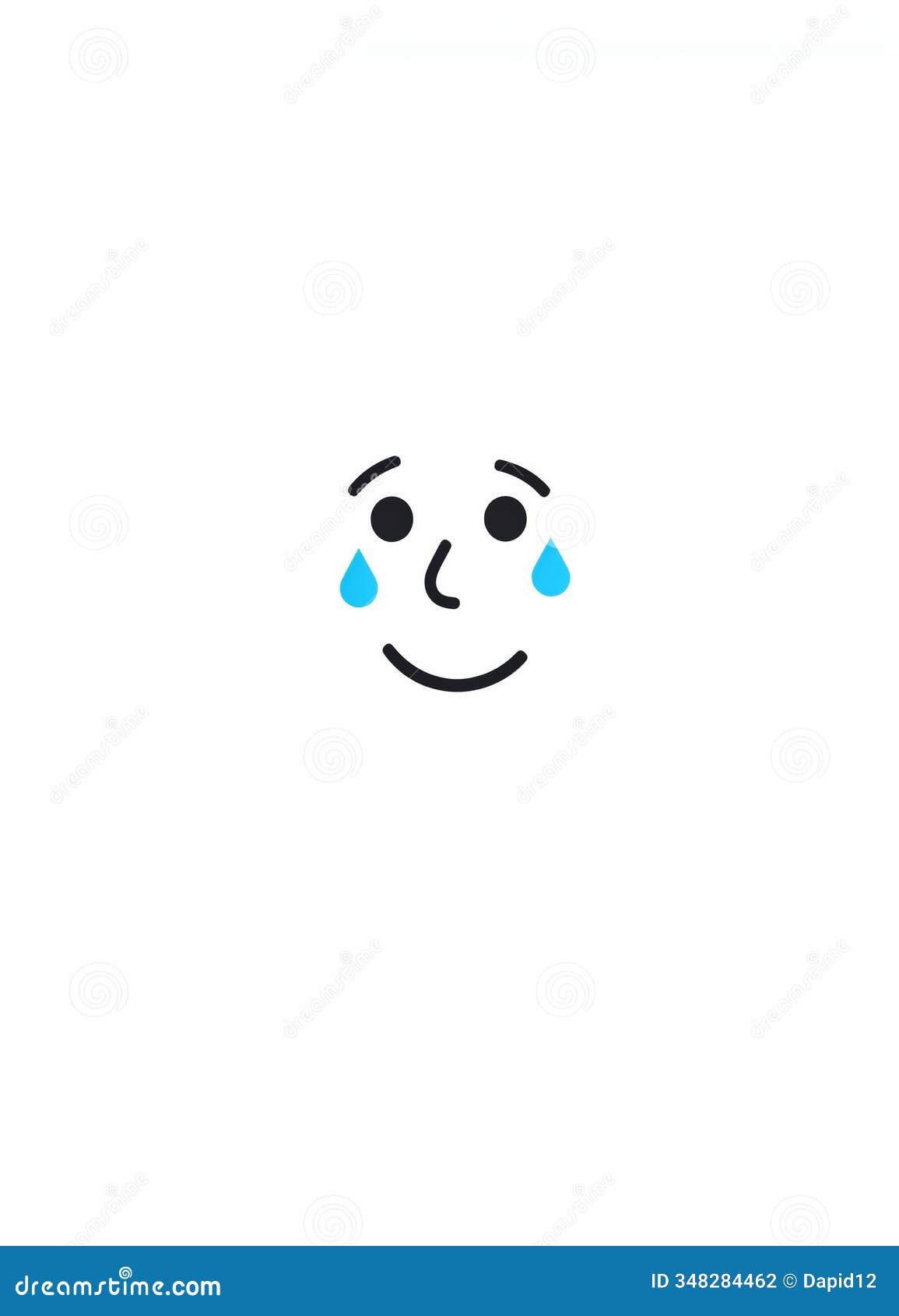 Vector Of A Face Emoji With A Sad Face And Expression With Blue Tear ...