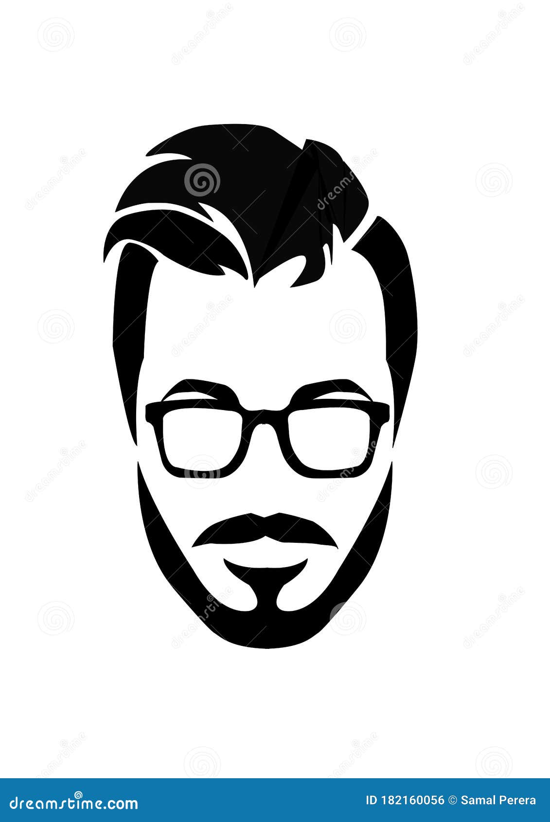 Vector Face Logo Black and White Stock Illustration - Illustration of ...
