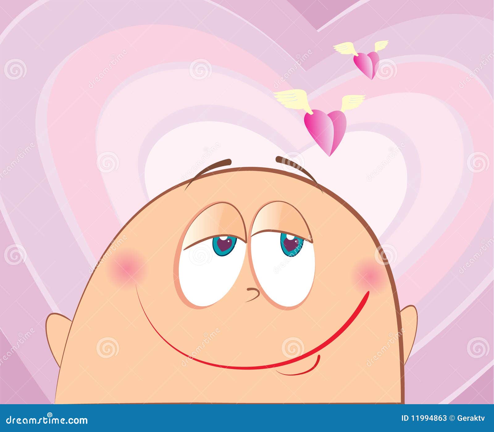 Vector Face Love. Cartoon Symbol of Love Man Stock Vector ...