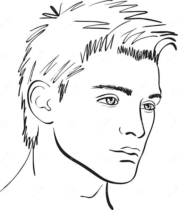 Vector Face Man Sketch. Design Element Stock Vector - Illustration of ...