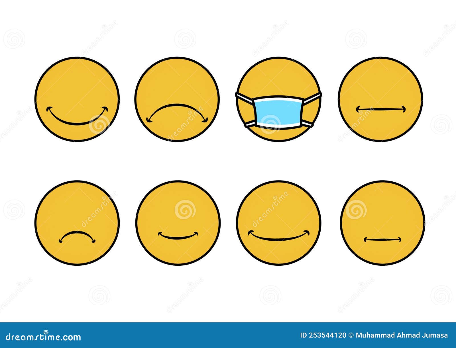 Emoticons with Mouth only, NOT a Vector. Stock Illustration ...