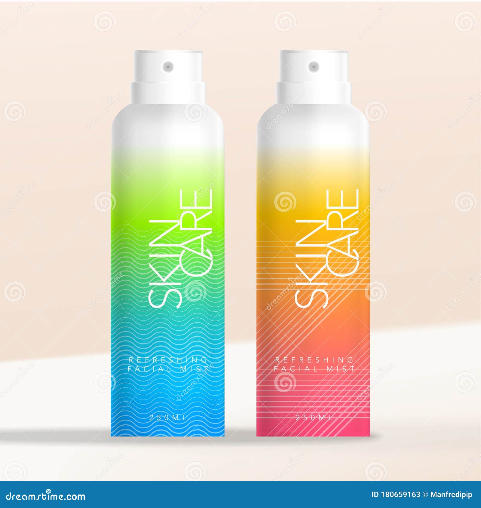 Vector Facial Moisturizing Mist Aerosol Spray Bottle, Neon Gradient ...