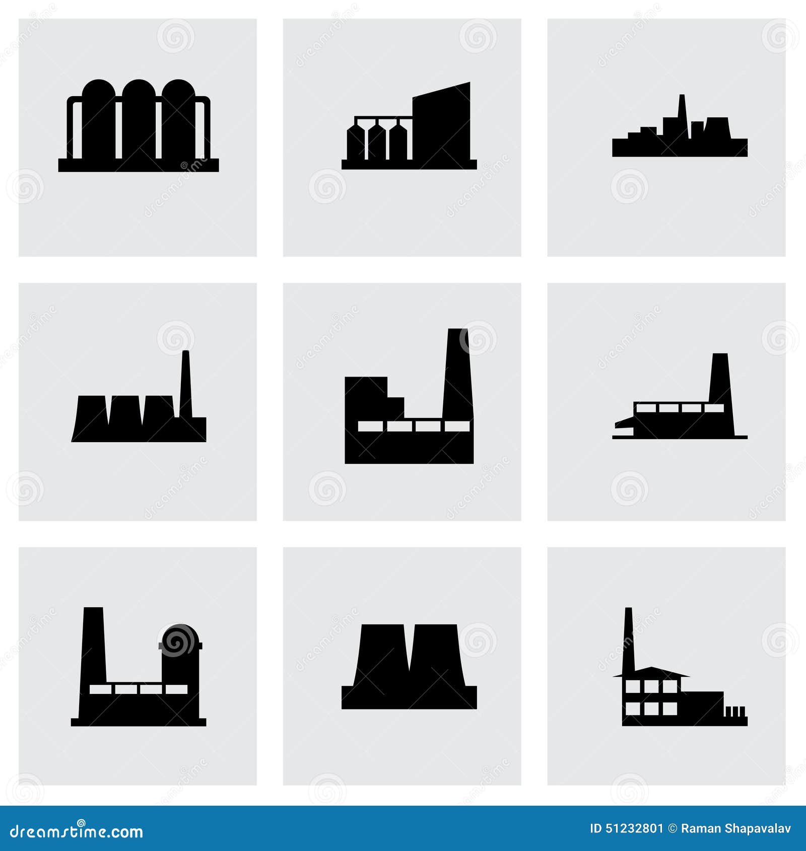 Vector factory icon set stock vector. Illustration of logistic - 51232801