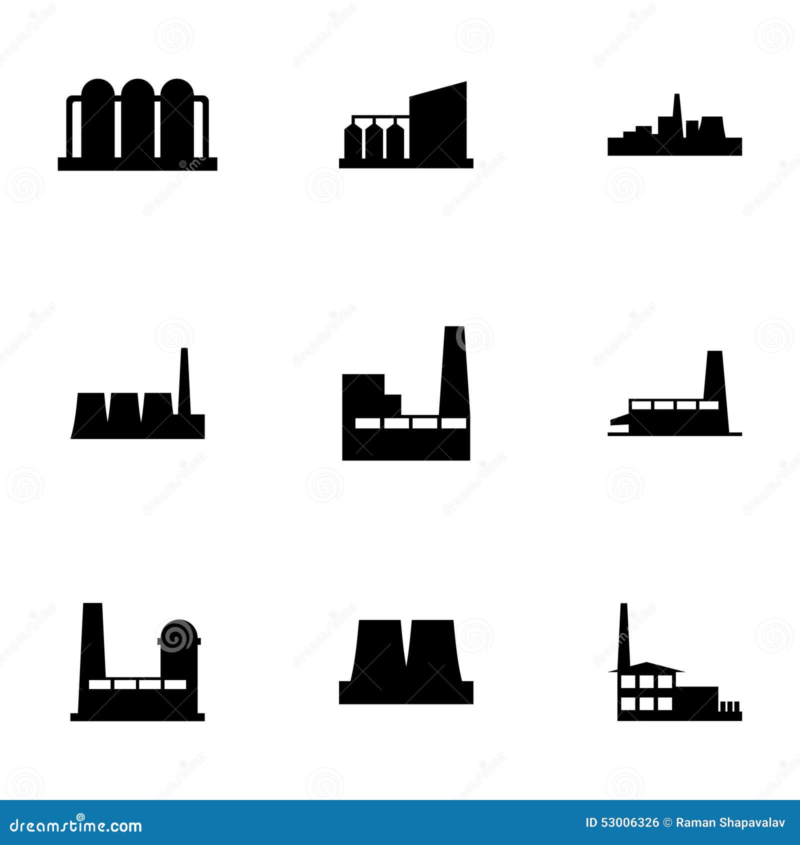 Vector factory icon set stock vector. Illustration of engineering ...