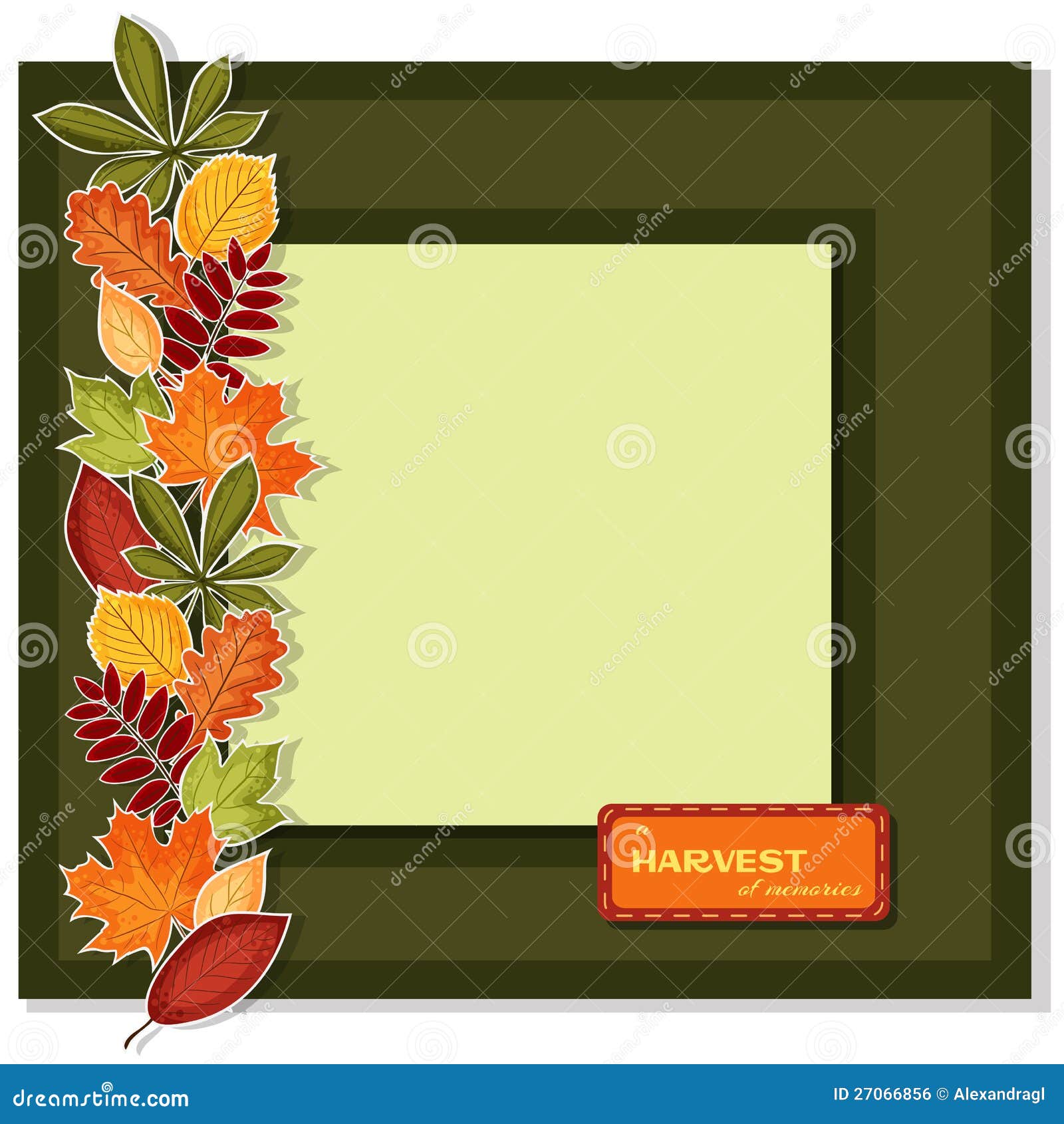 Vector Fall Frame with Text Stock Vector - Illustration of nature ...