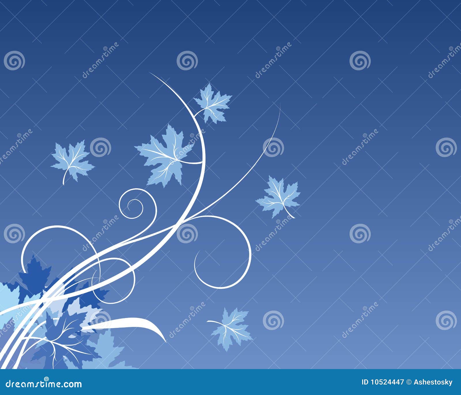 Vector Fall Leaves Blue Background Stock Vector - Illustration of ...