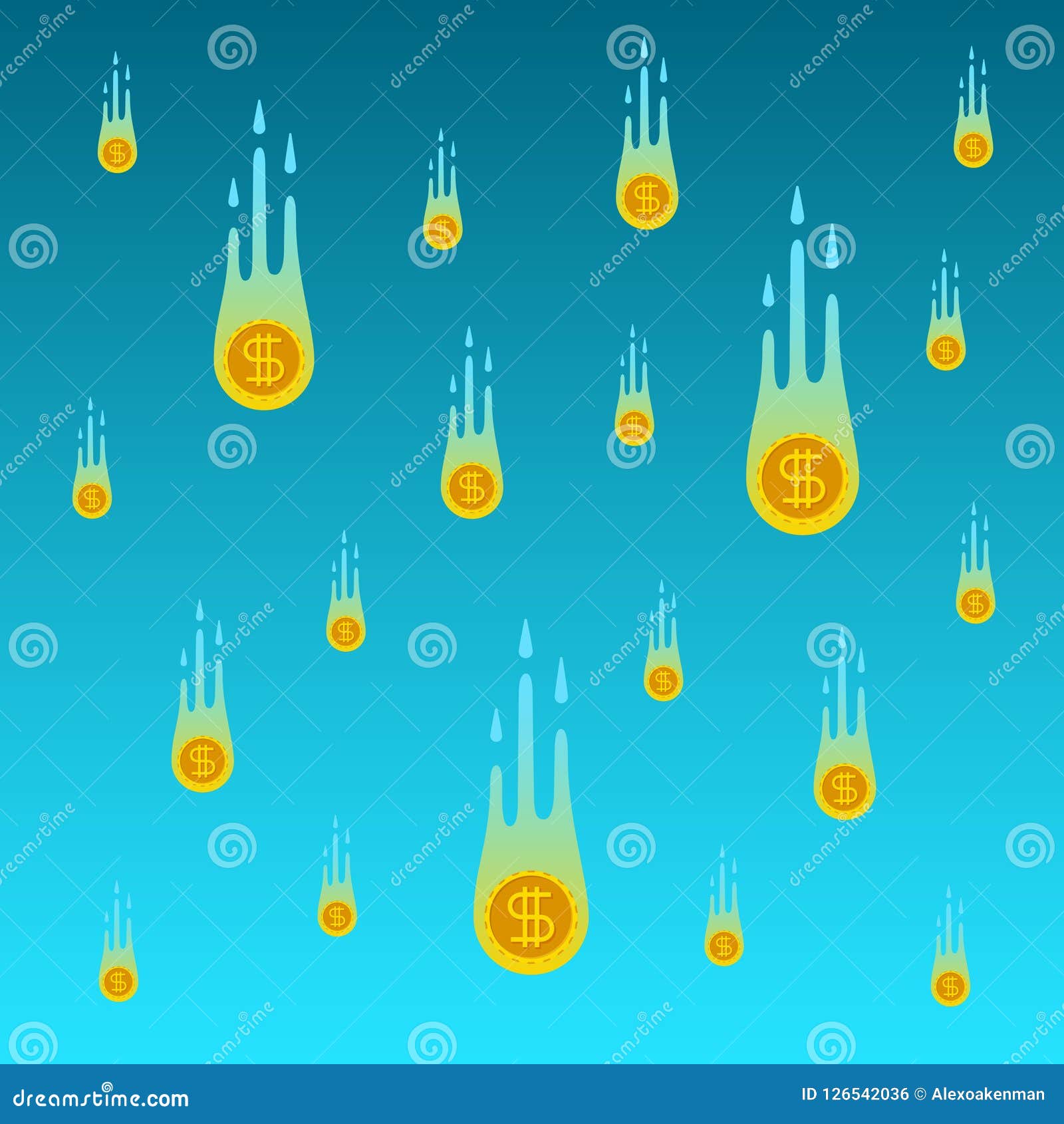 Vector Falling Coins Concept in Fla Style Stock Vector - Illustration ...