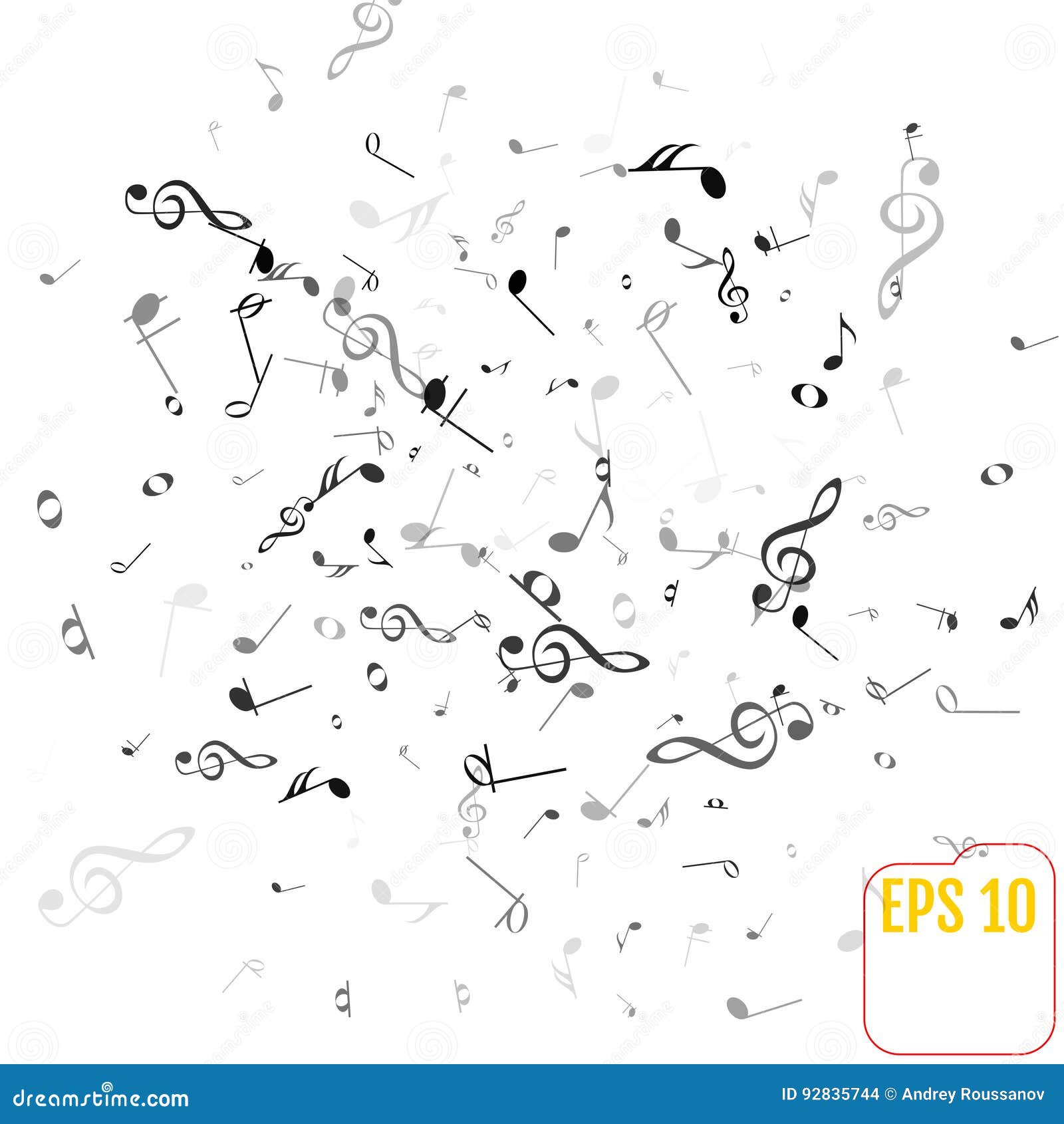 Vector Falling Notes Background. Stock Vector - Illustration of ...