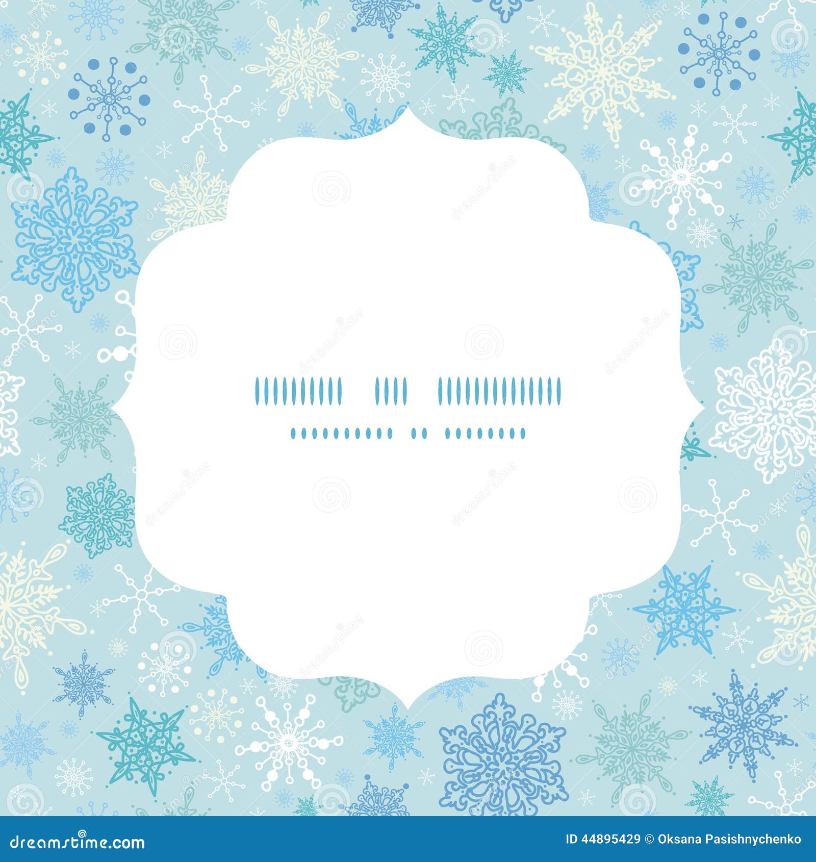 Vector Falling Snow Circle Frame Seamless Pattern Stock Vector ...