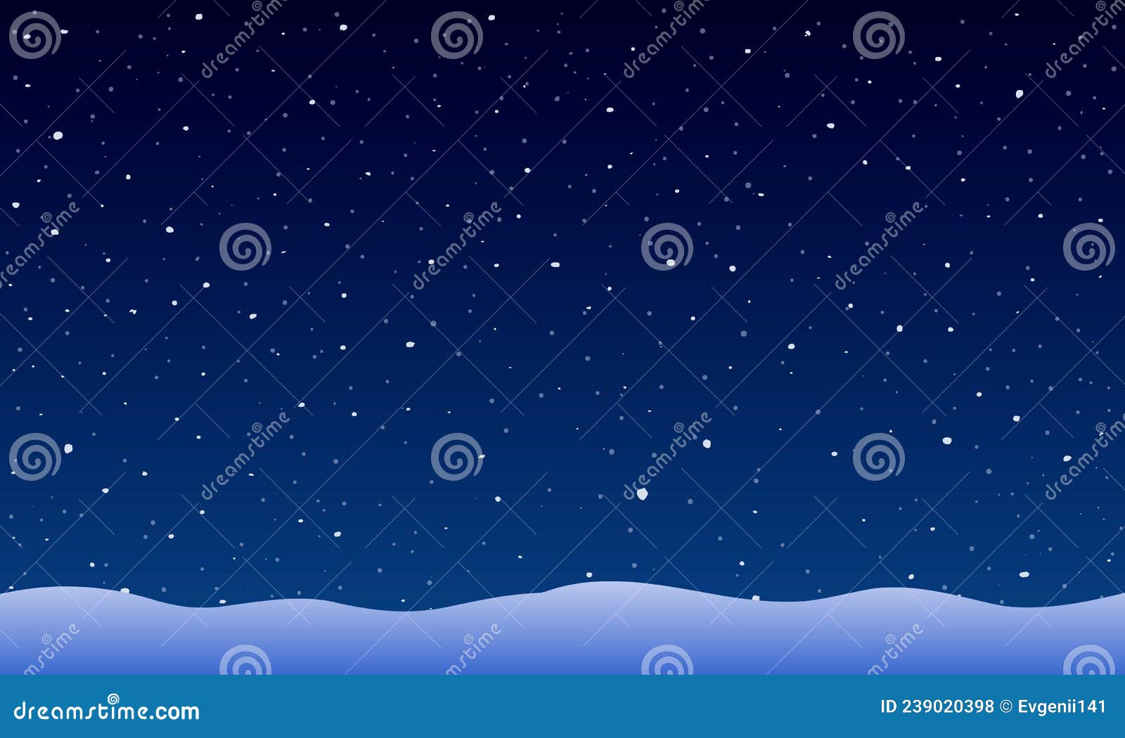 Vector Falling Snow on Dark Blue Background Stock Illustration ...