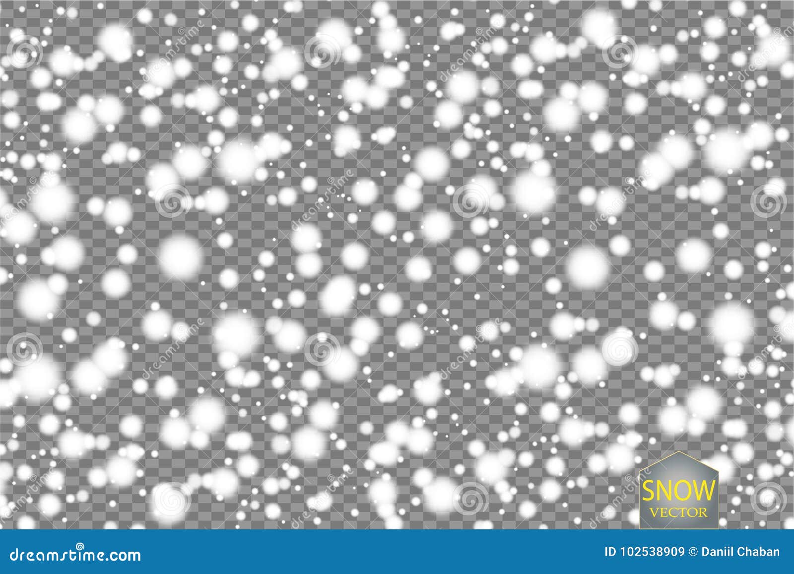 Vector Falling Snow Effect Isolated on Transparent Background with ...