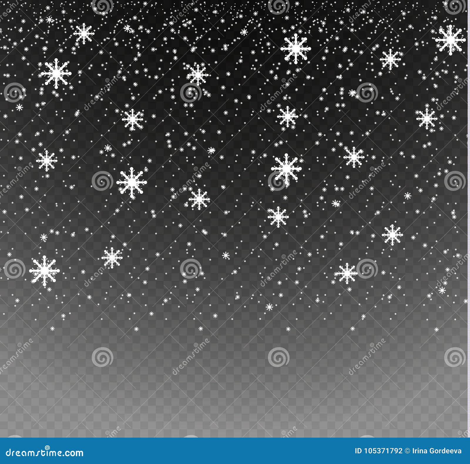 Vector Falling Snow Effect Isolated on Transparent Background with ...