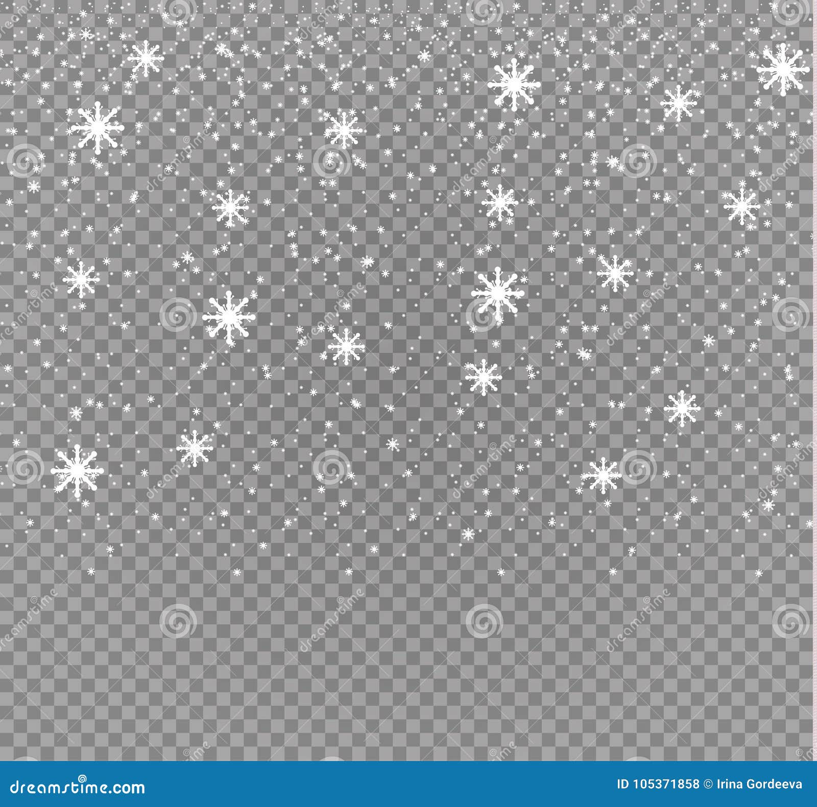 Vector Falling Snow Effect Isolated on Transparent Background with ...