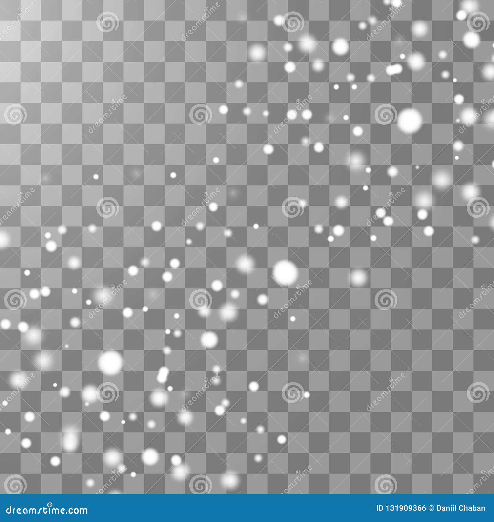 Vector Falling Snow Effect Isolated on Transparent Background with ...