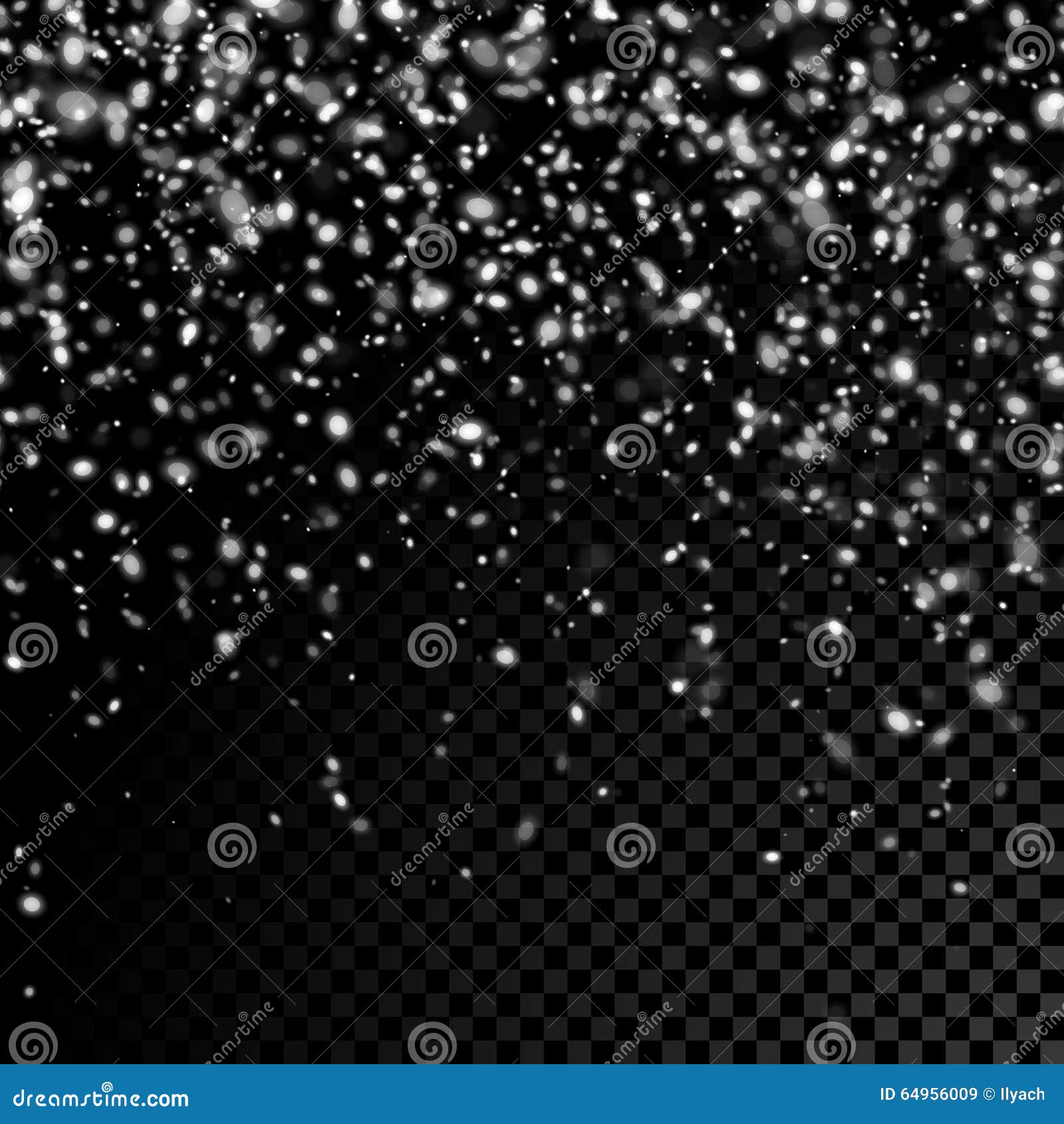 Vector Falling Snow on Seamless Transparent Background Stock ...