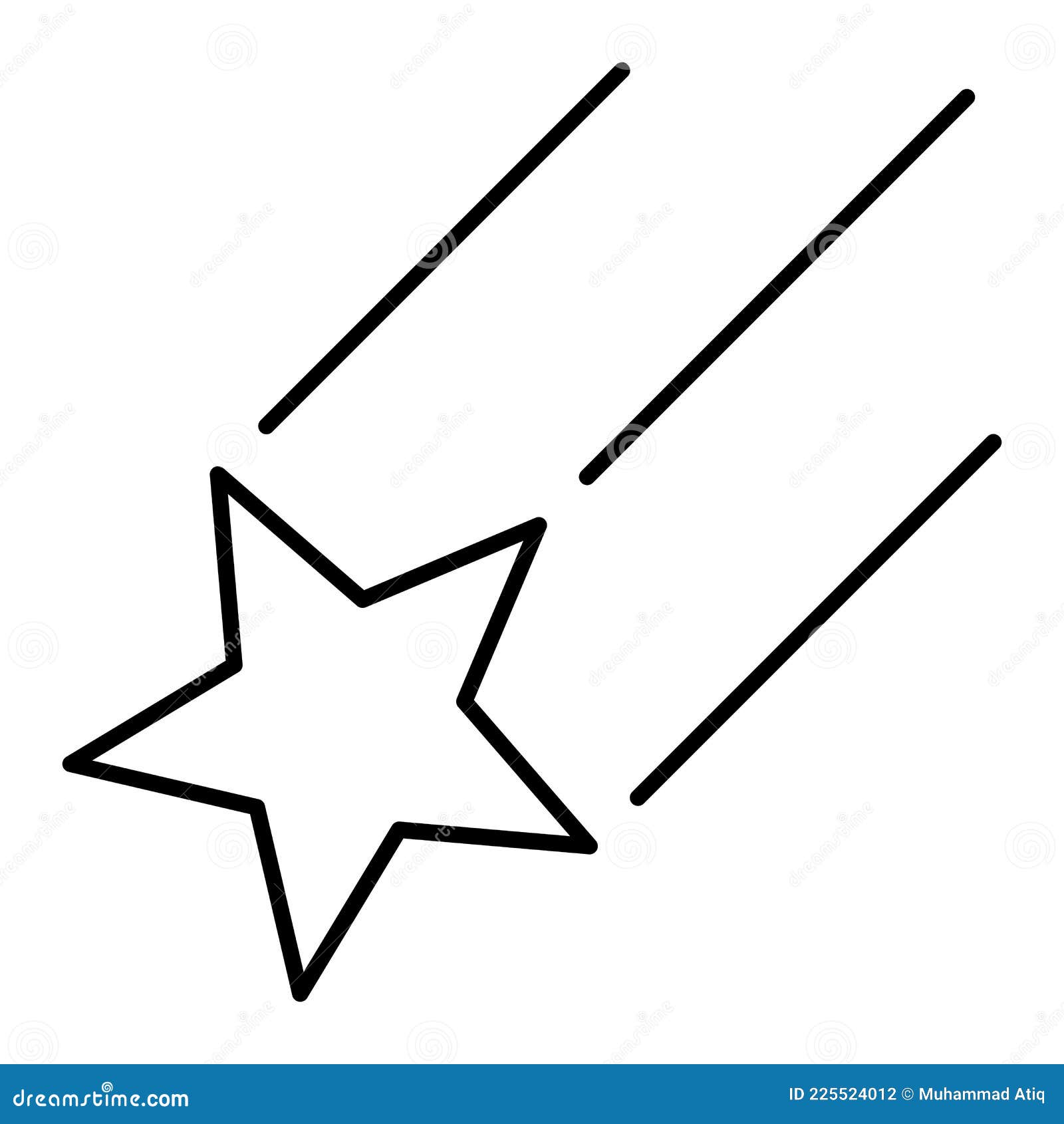 Vector Falling Star Outline Icon Design Stock Vector - Illustration of ...
