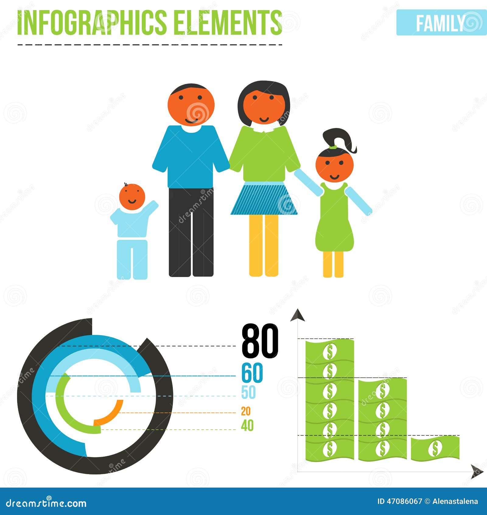 Vector Family Elements for Infographics Stock Vector - Illustration of ...