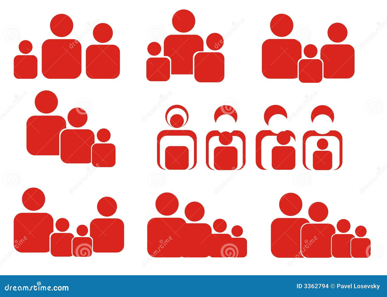 Vector family icons stock vector. Illustration of diversity - 3362794