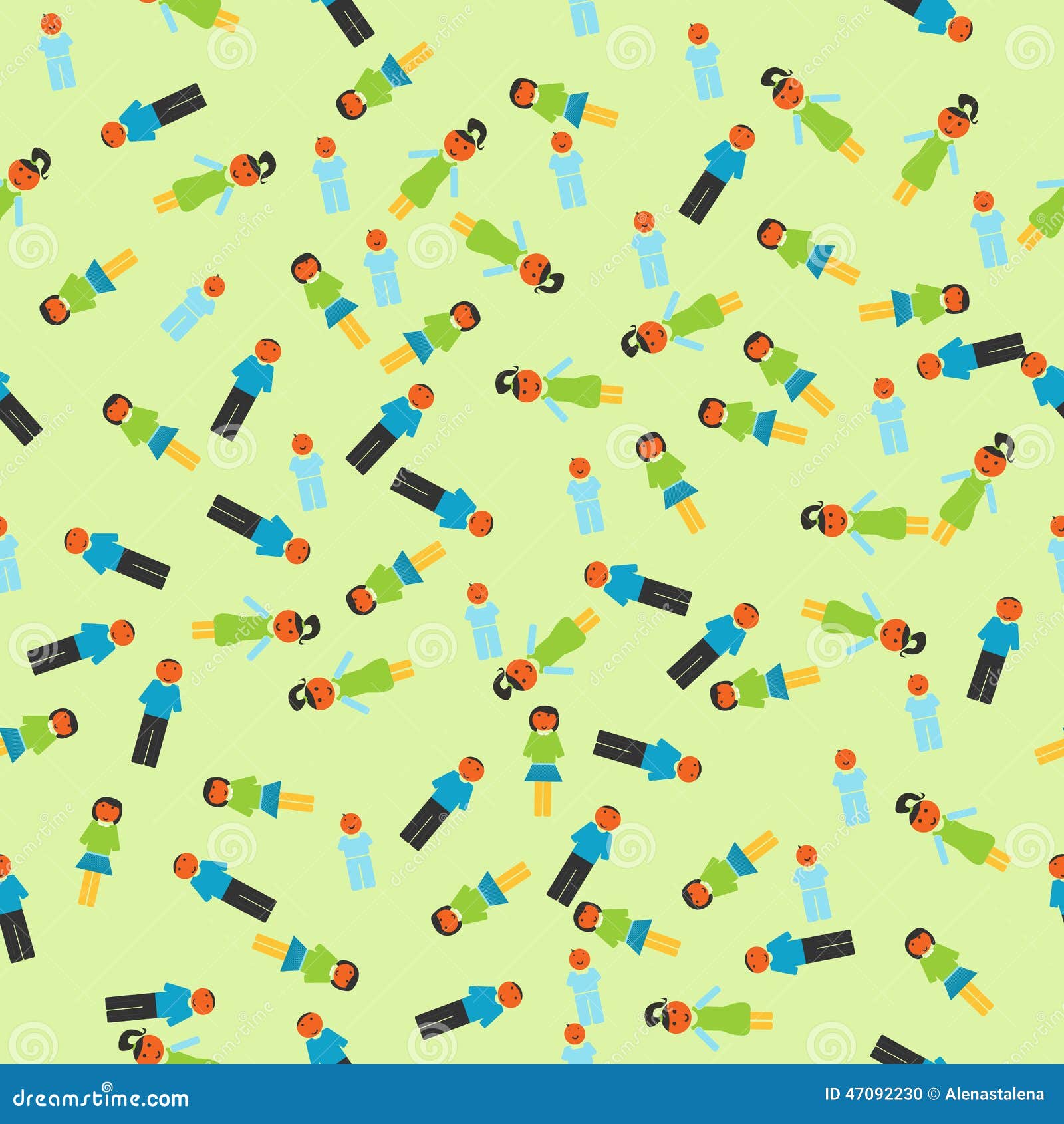 Vector Family Seamless Pattern Stock Vector - Illustration of female ...