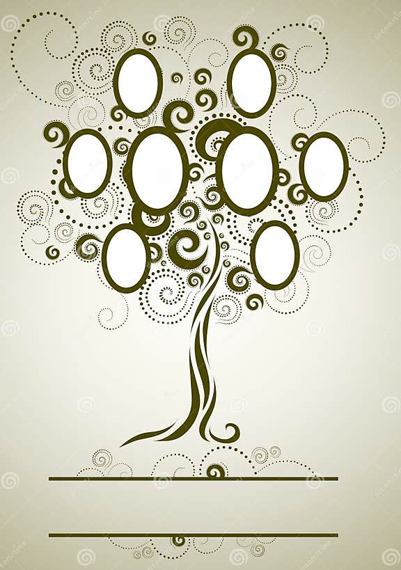 Vector Family Tree Design with Frames Stock Vector - Illustration of ...