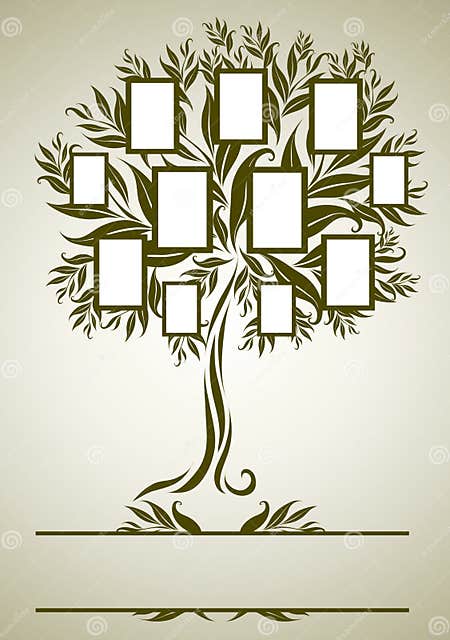 Vector Family Tree Design with Frames Stock Vector - Illustration of ...