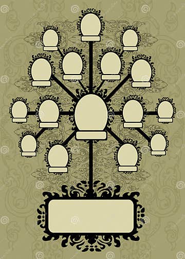 Vector Family Tree Design with Frames Stock Vector - Illustration of ...