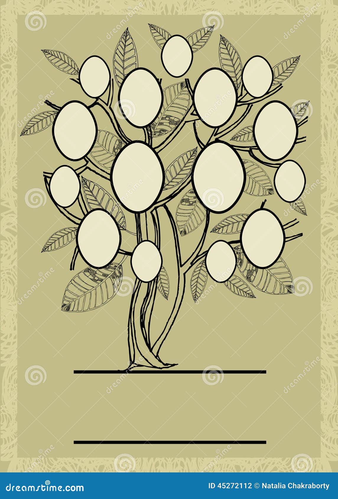 Vector Family Tree Design with Frames Stock Vector - Illustration of ...
