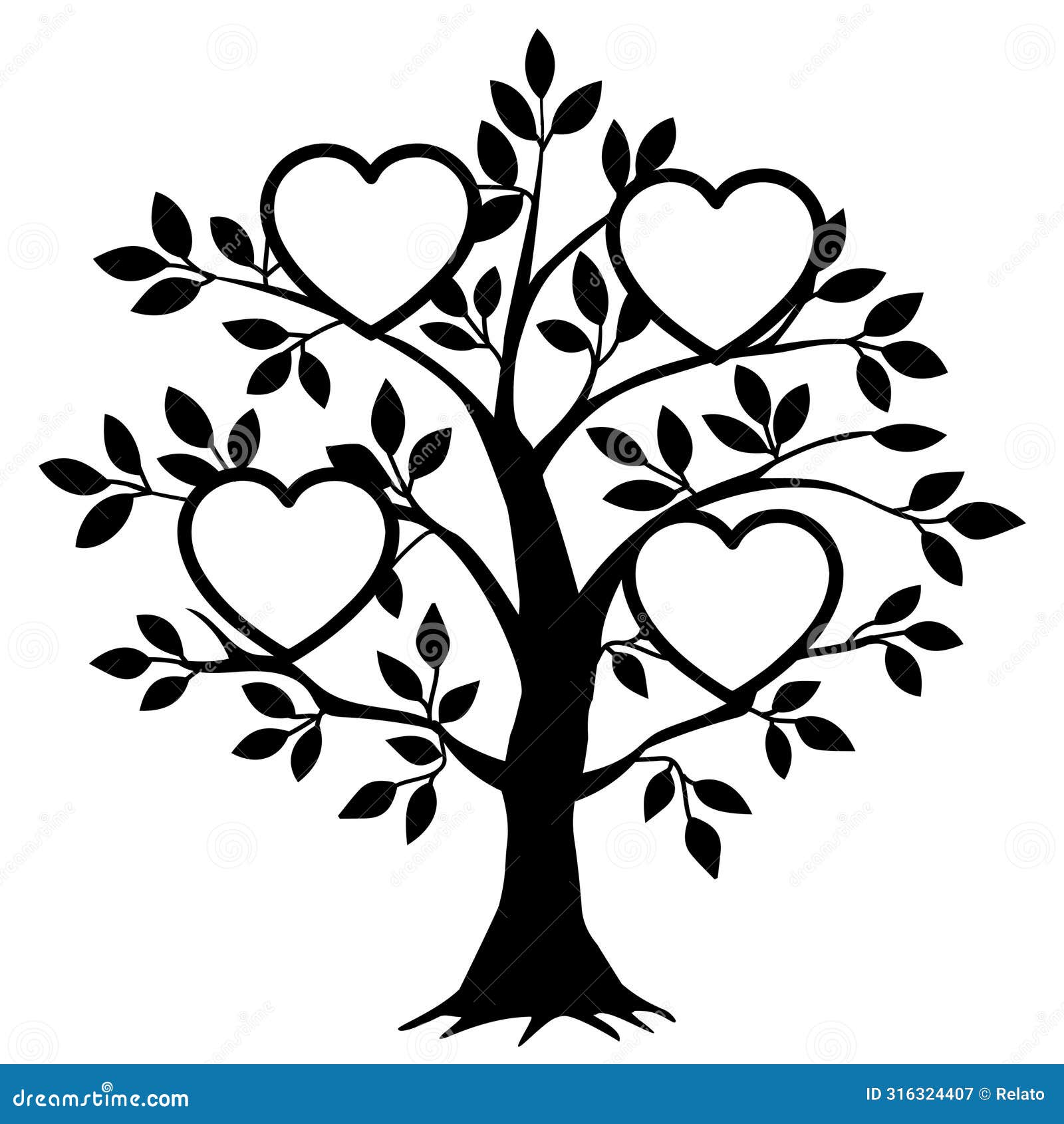 Vector Family Tree 4 Members. Stock Vector - Illustration of print ...