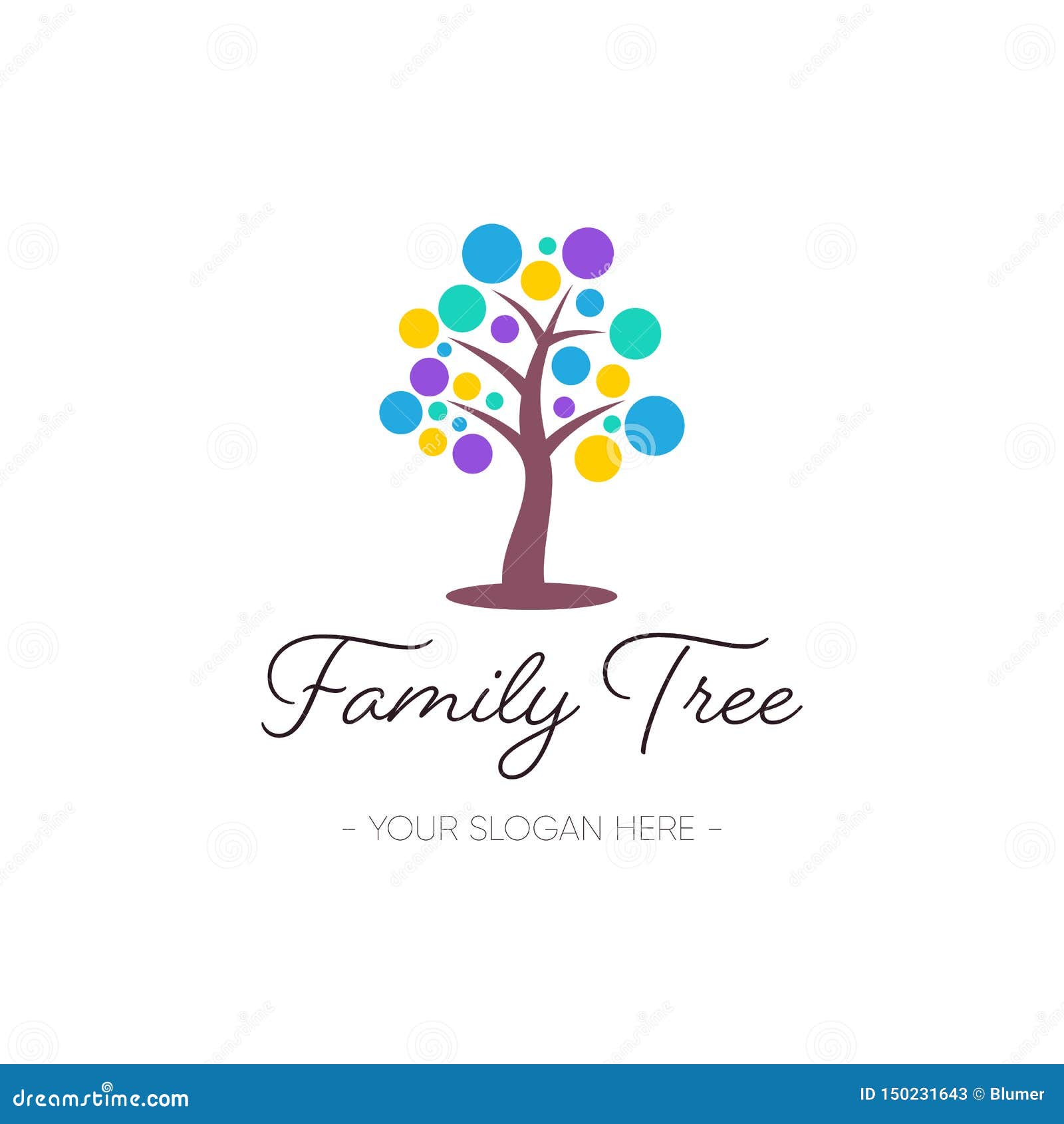 Vector Family Tree Logo Design Nature Symbol Stock Vector ...
