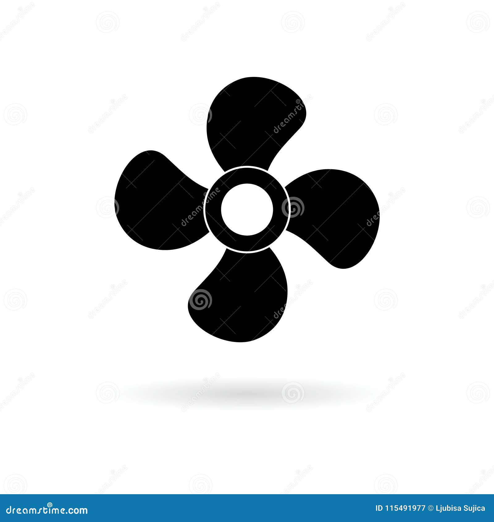 Vector Fan Icon, Air Conditioning Button Stock Vector - Illustration of ...