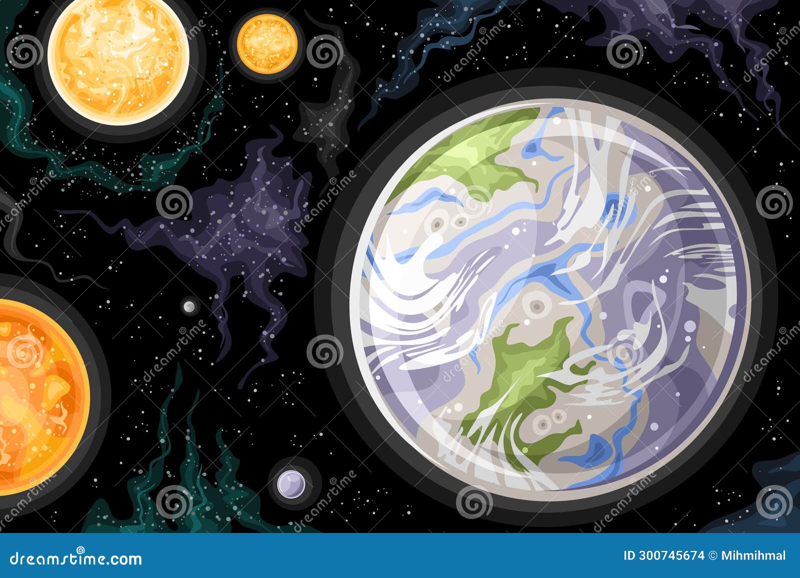 Vector Fantasy Space Chart stock vector. Illustration of science ...