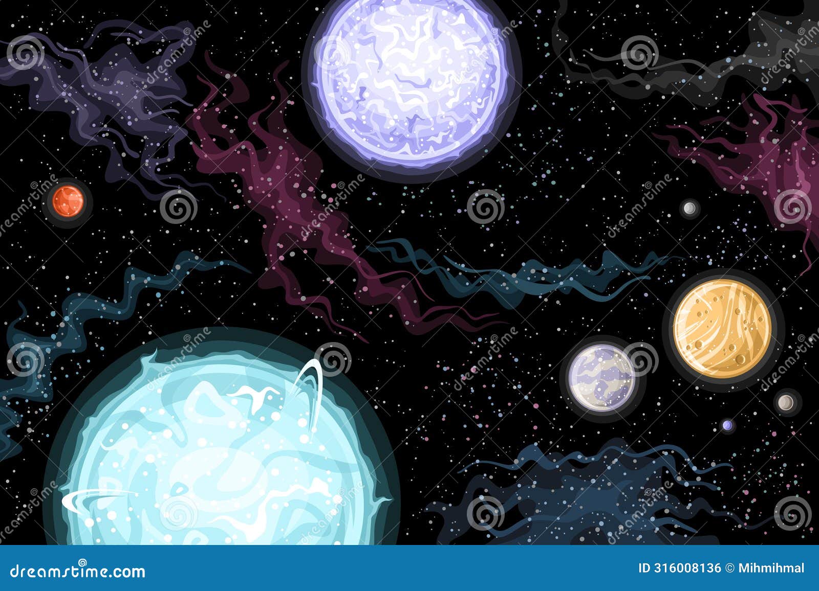 Vector Fantasy Space stock vector. Illustration of celestial - 316008136