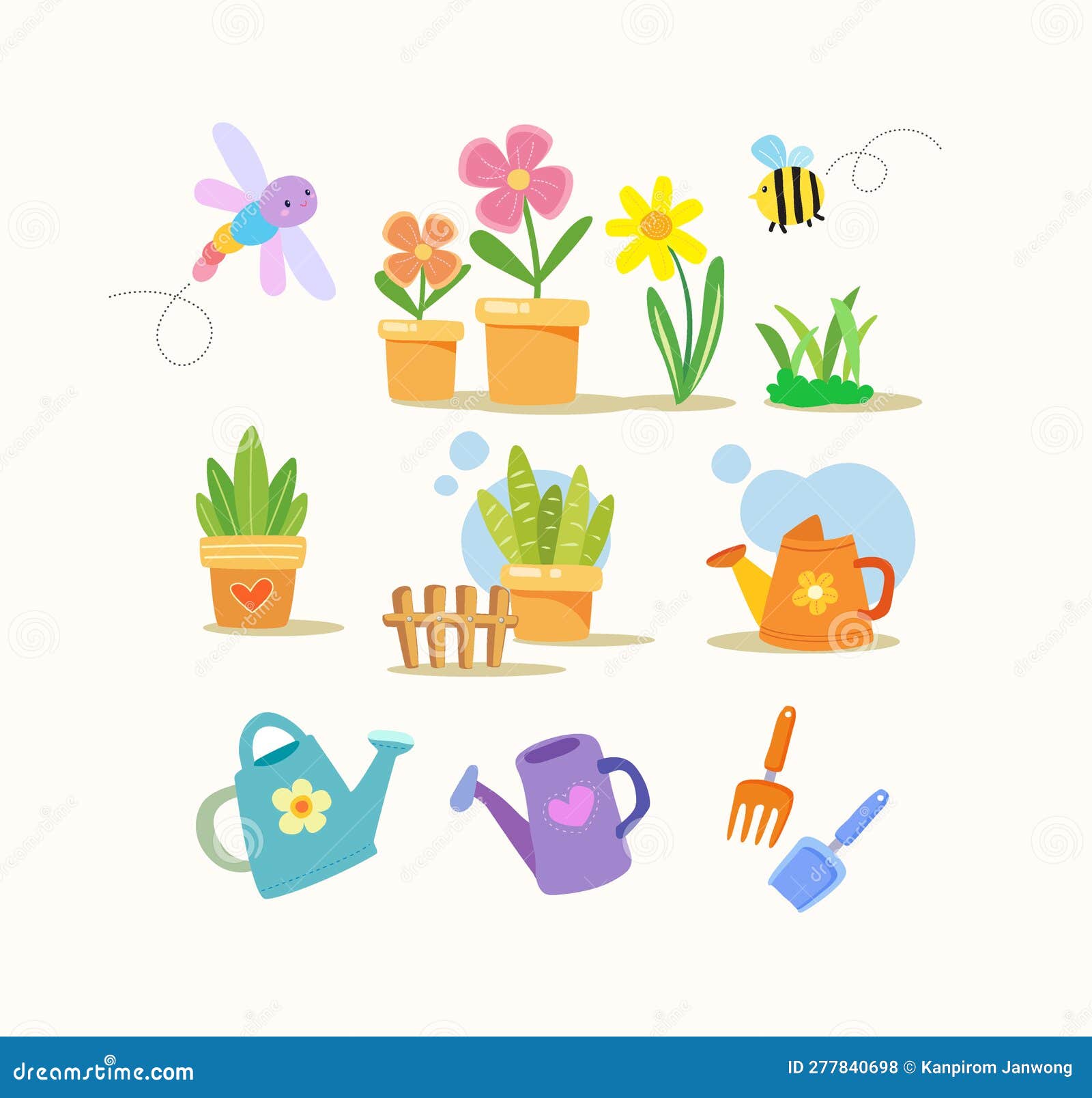 Vector Farm Elements Design, Plants Collection, Vector Illustration ...