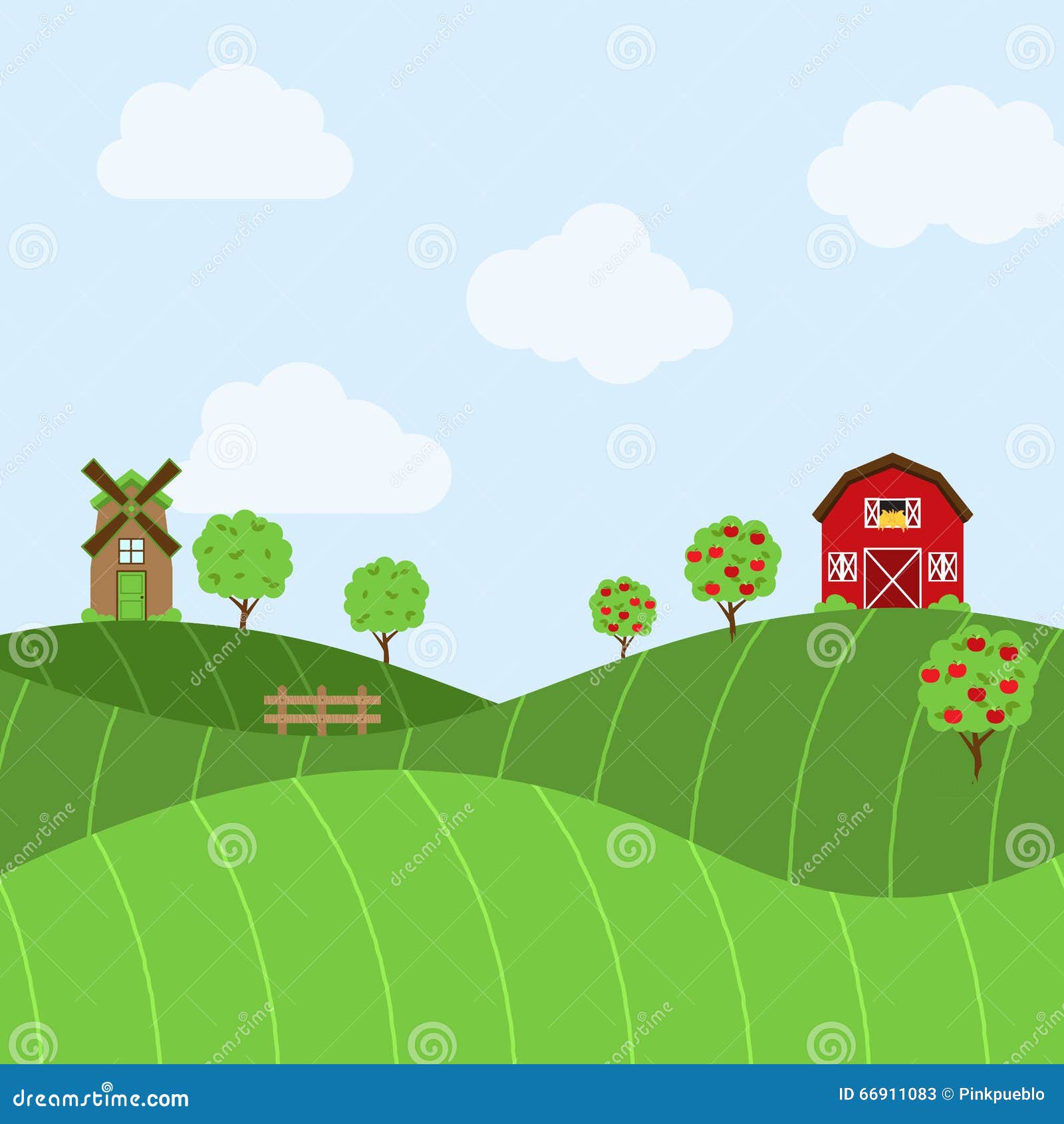 Vector Farm Themed Background Stock Vector - Illustration of foliage ...