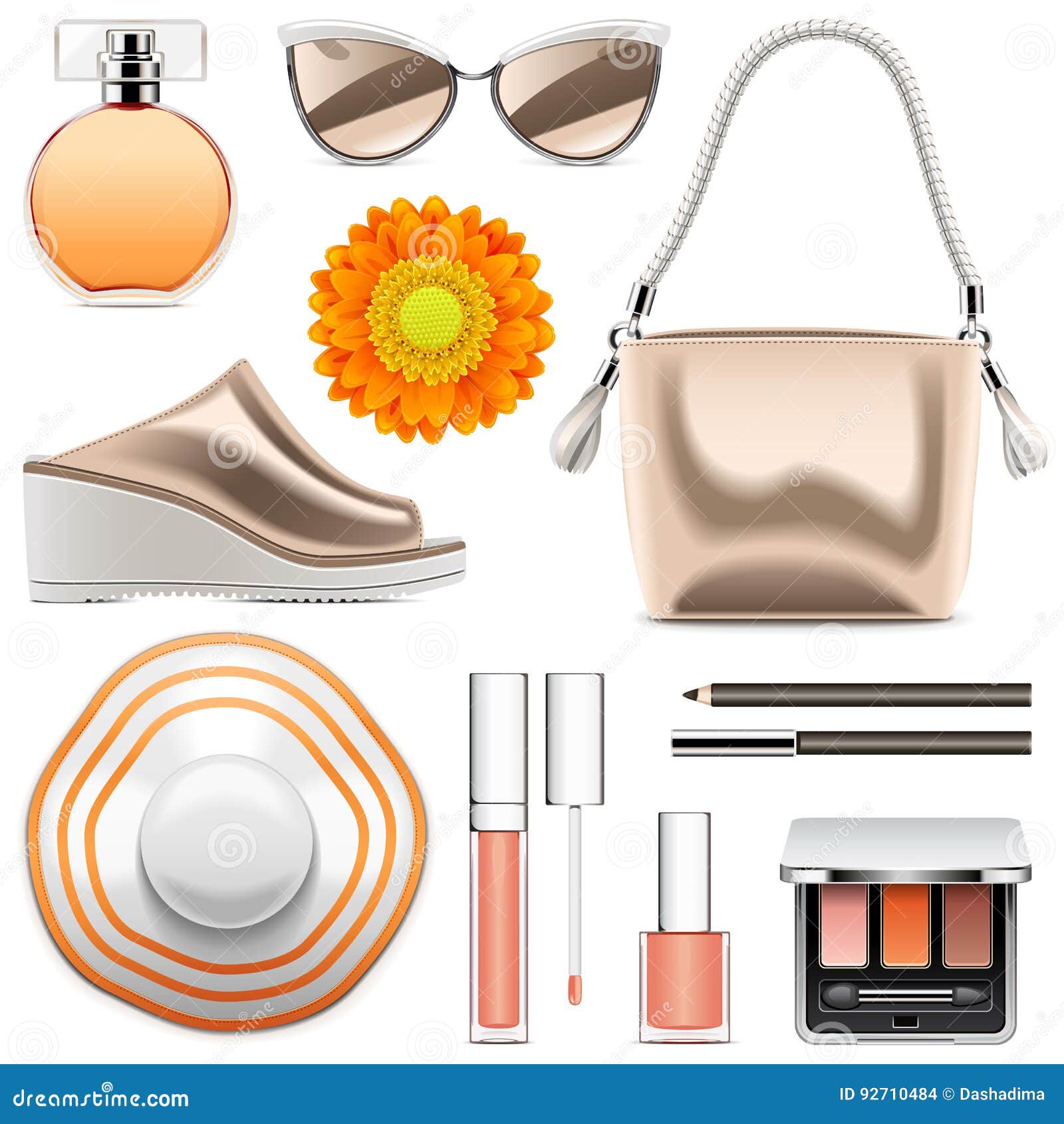 Vector Fashion Accessories Set 6 Stock Vector - Illustration of beauty ...