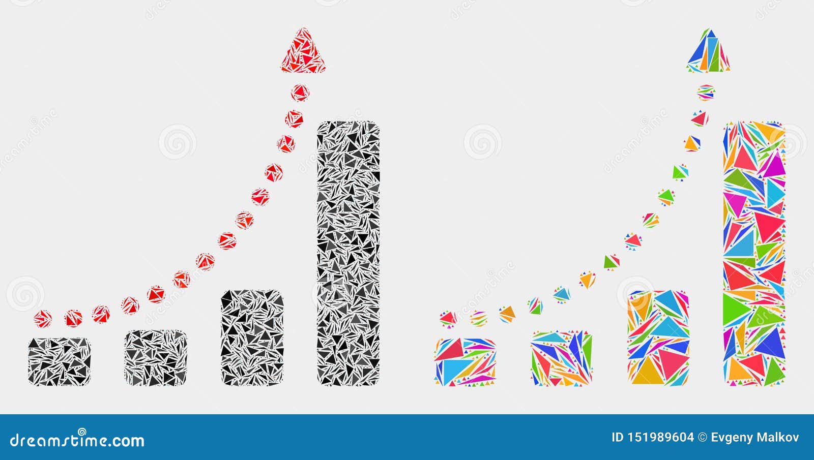 Vector Fast Growing Trend Mosaic Icon of Triangles Stock Vector ...