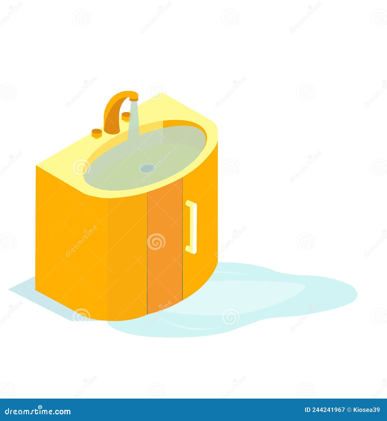 Clogged Kitchen Sink. Leaking Sink With Clogged Water Pipe. Broken ...