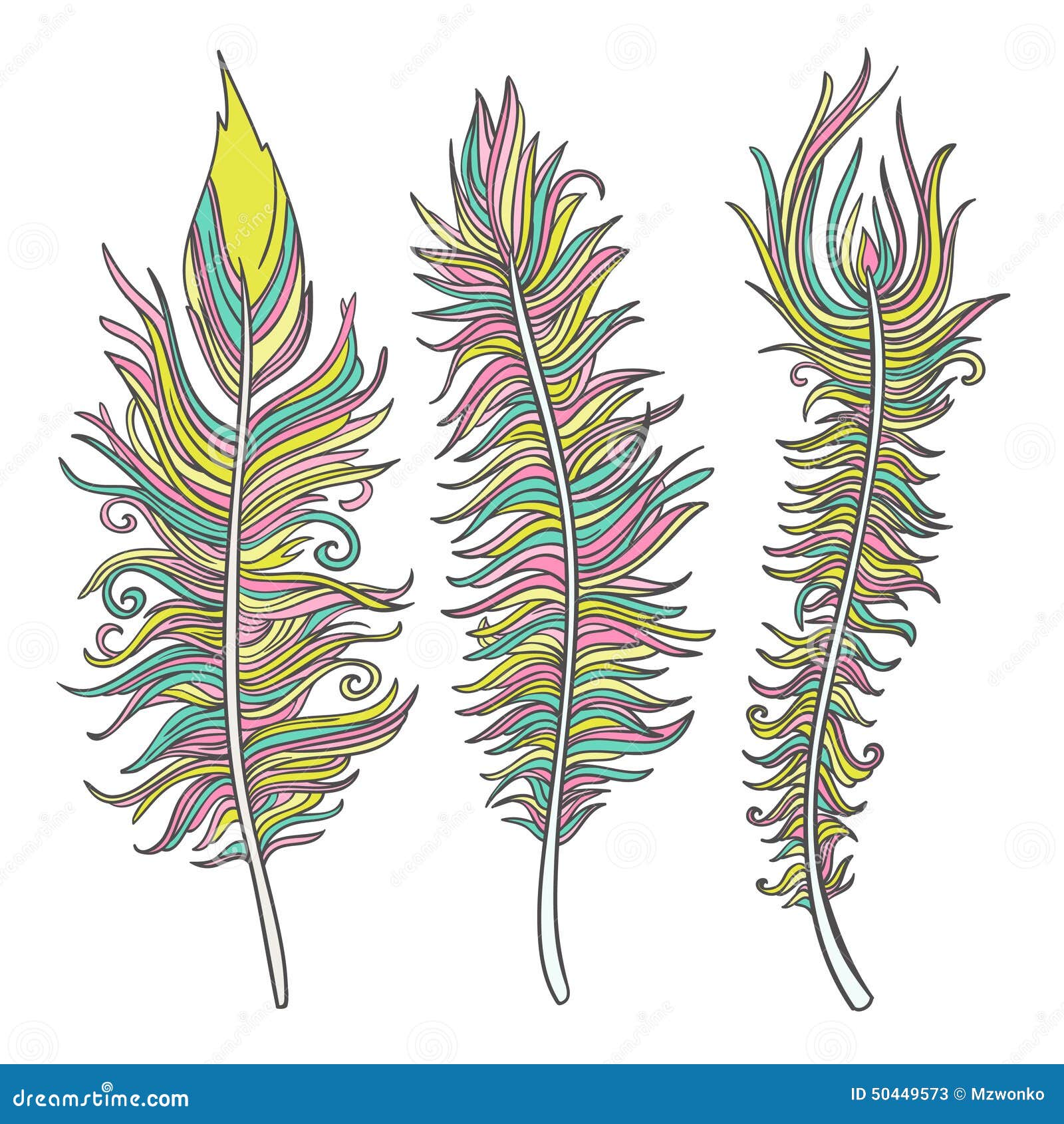 Vector feather set stock illustration. Illustration of abstract - 50449573