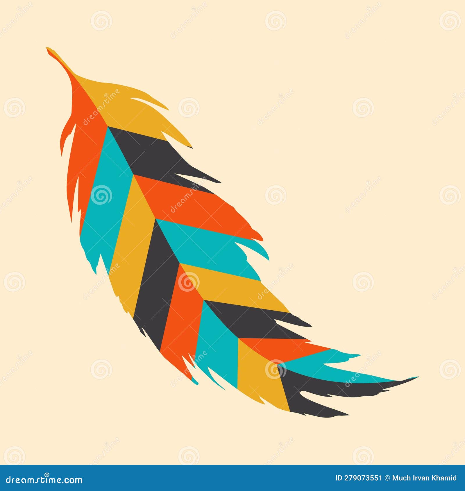 Vector Feathers with Typical Apache Tribal Patterns Stock Vector ...